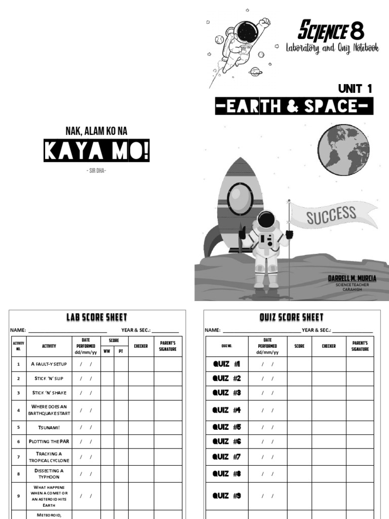 Grade 8 Science - 2nd Quarter - Earth & Space Activity Workbook | PDF ...