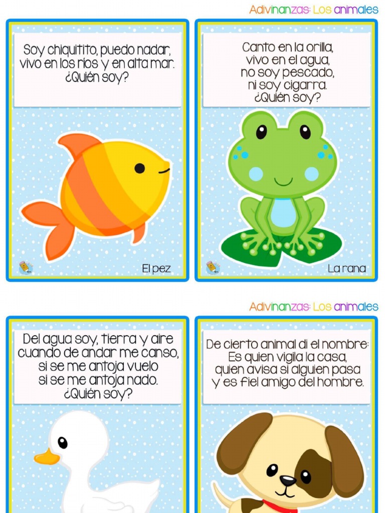 Divertidas Adivinanzas de Animales Parte2 | PDF