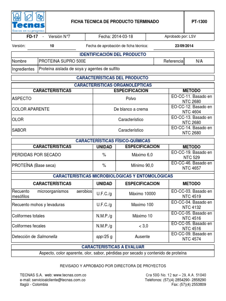 1300 Proteina Supro 500e (v-10) MPV | PDF | Comida y bebida | Naturaleza