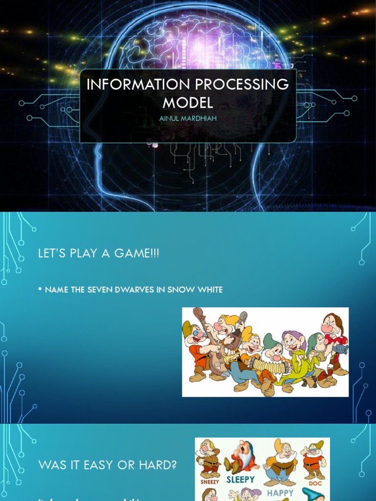 Information Processing Model: Ainul Mardhiah | PDF | Recall (Memory) | Memory