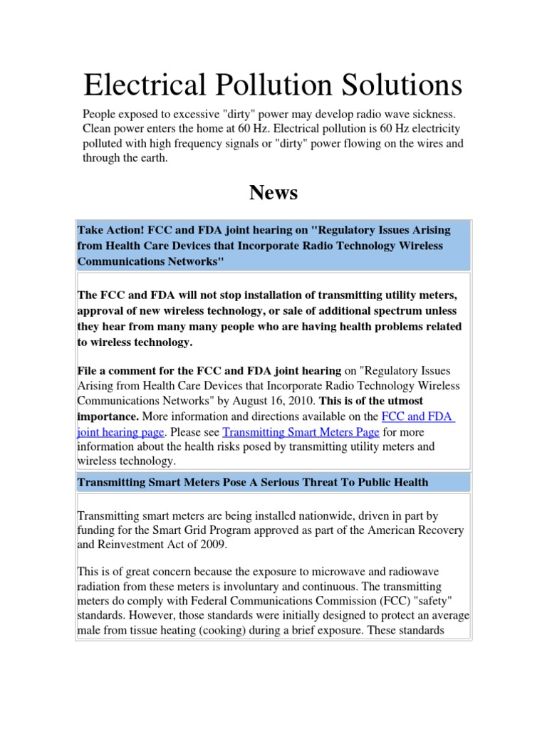 Electrical Pollution Solutions | PDF | Compact Fluorescent Lamp ...