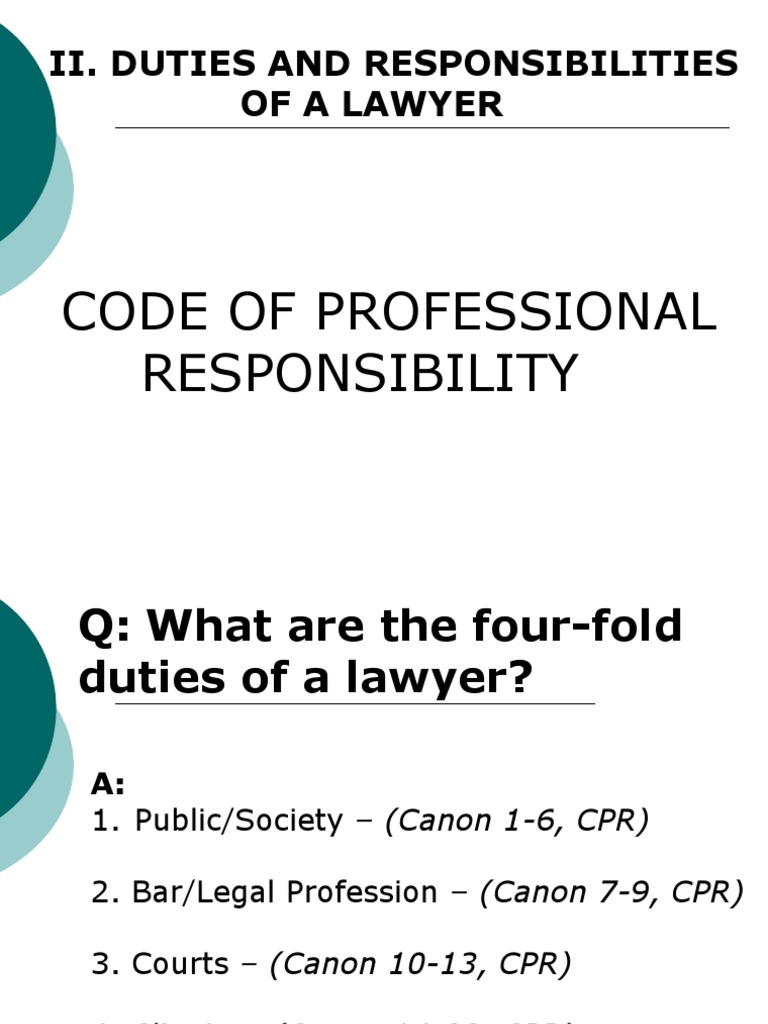 Code of Professional Responsibility | PDF | Lawyer | Disbarment