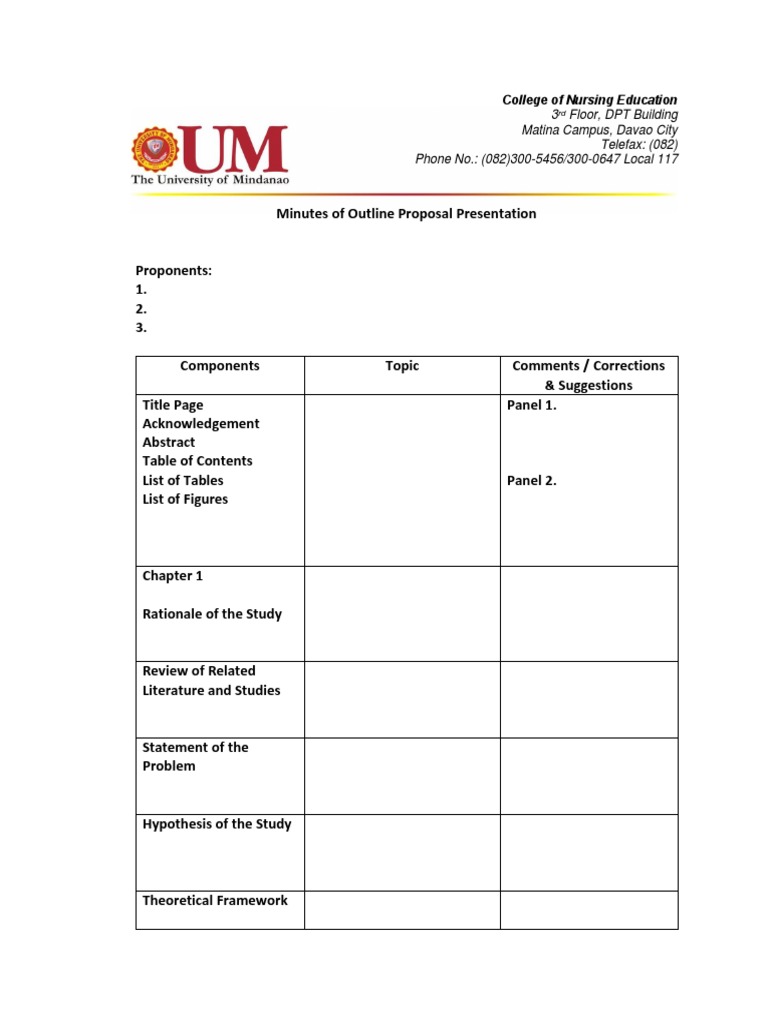 Research Outline Template | PDF