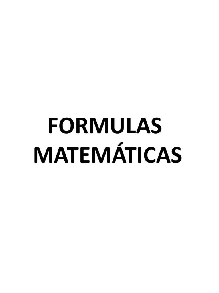 Manual de Fórmulas Matemáticas | PDF