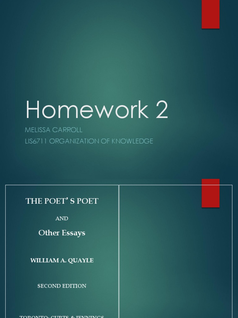 Homework 2: Melissa Carroll Lis6711 Organization of Knowledge | PDF ...