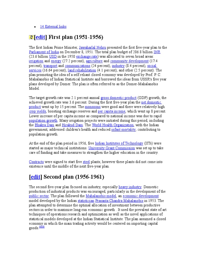 First Plan (1951-1956) | PDF | Economic Growth | Economies