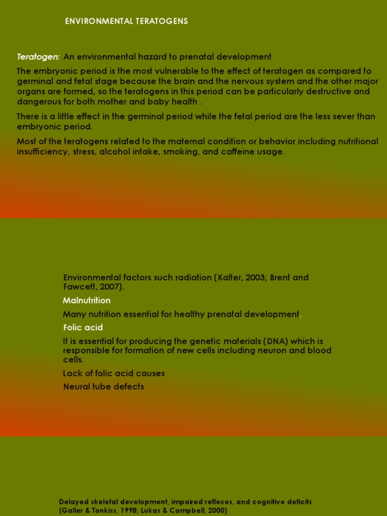 Environmental Teratogens | PDF | Prenatal Development | Childbirth