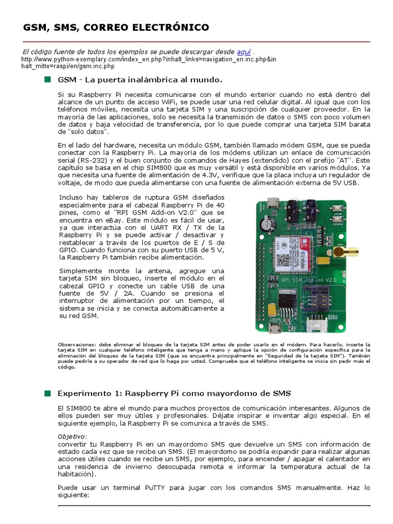 Python Ejemplar | PDF | Módem | Gsm