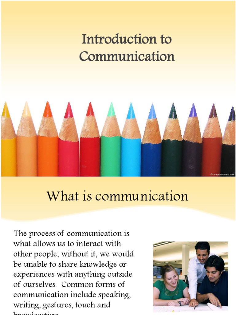 Introduction To Communication | PDF | Communication | Information