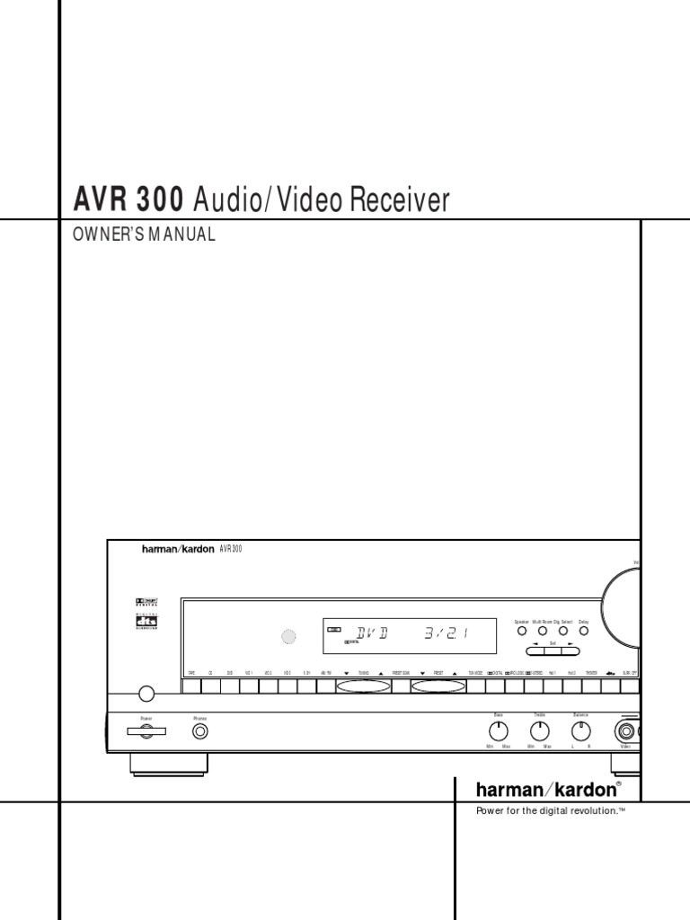 Harman Kardon AVR 300 Owners Manual | PDF | Sound Technology | Audio ...