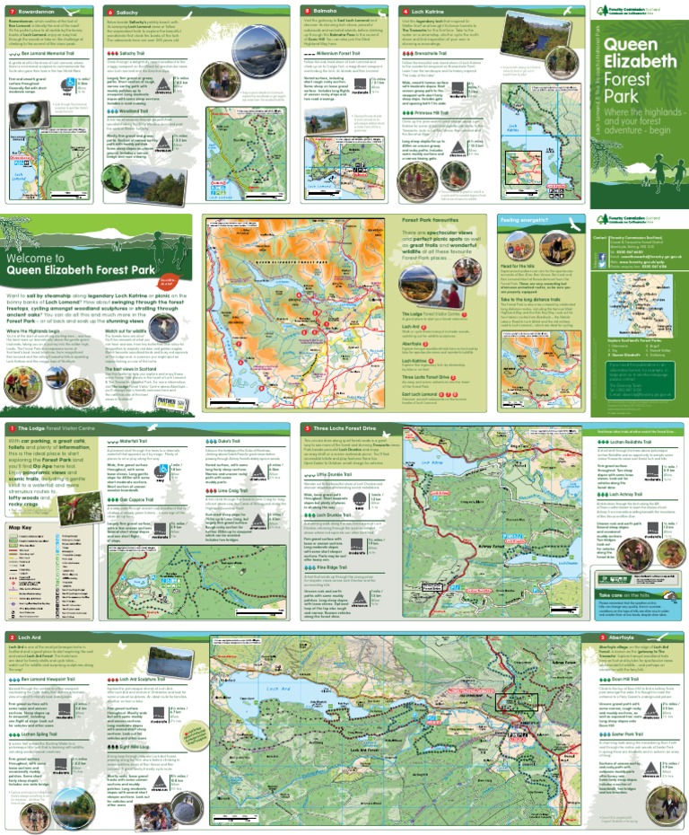 Queen Elizabeth Forest Park Map and Trail Guide | PDF | Transport | Nature
