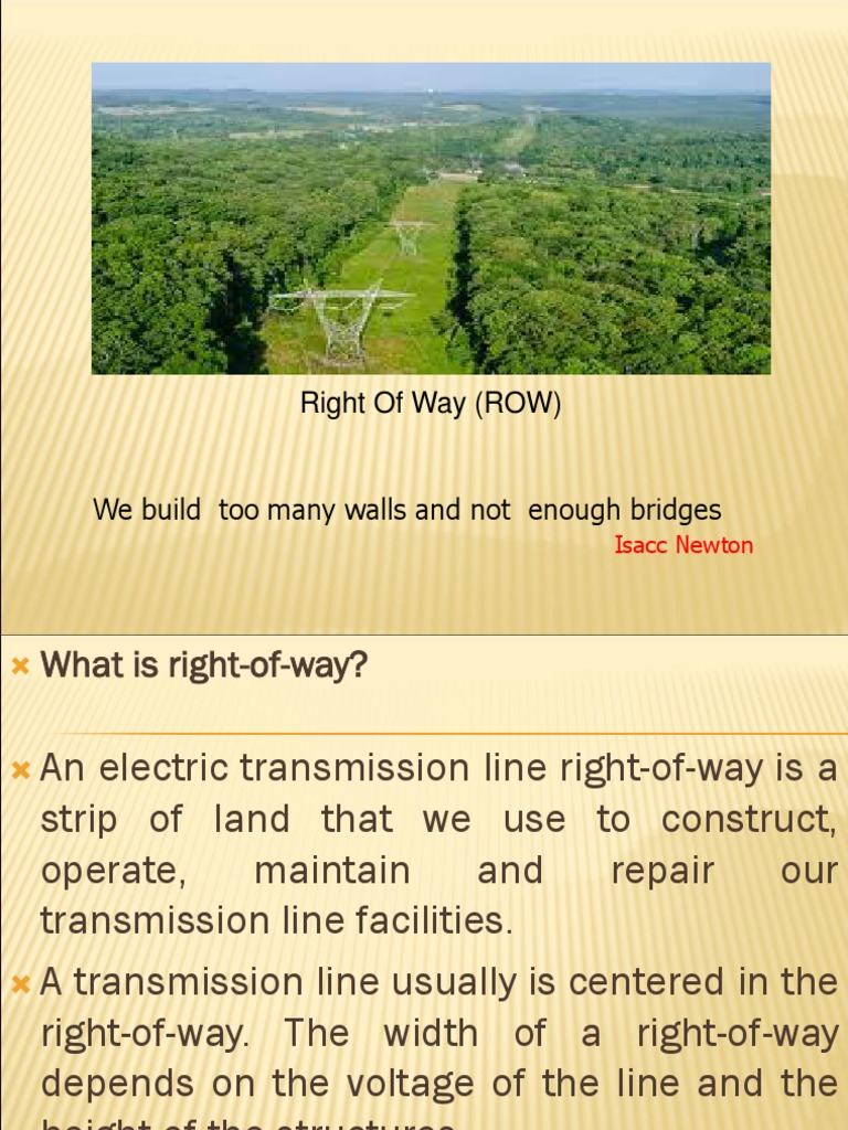 Right of Way (ROW) : Isacc Newton | PDF | Right Of Way (Transportation ...