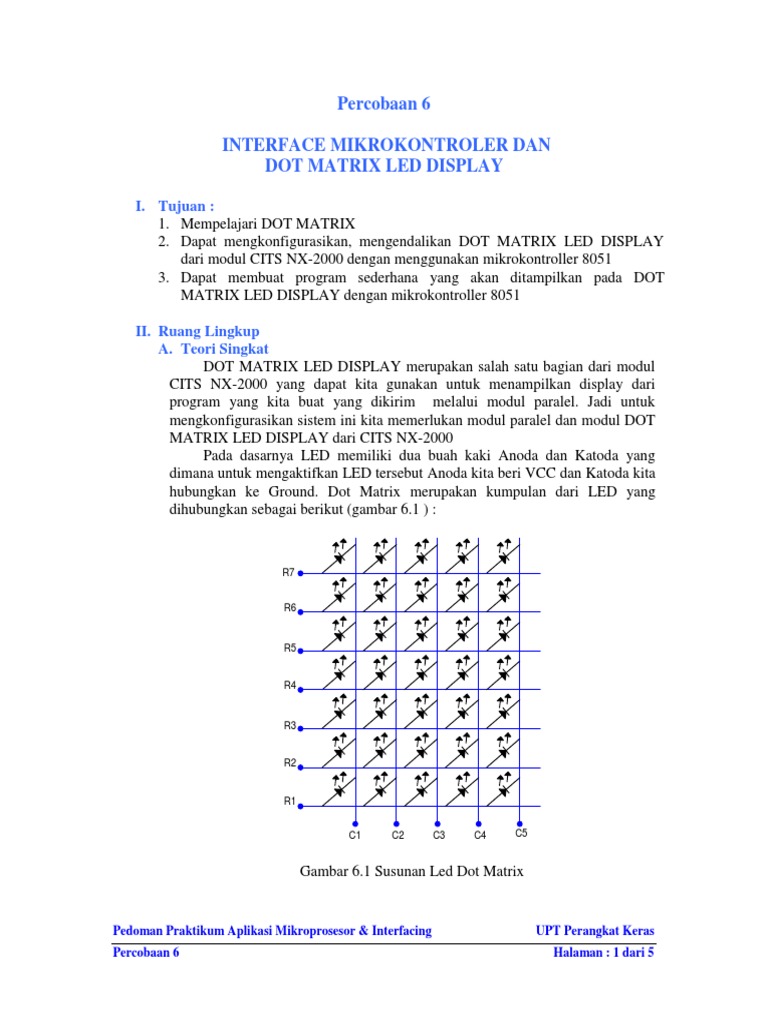 Cara Kerja Modul Matrix Display | PDF