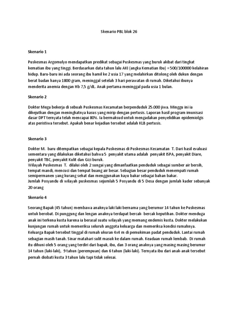 New Skenario Dan Kel PBL Blok 26 | PDF