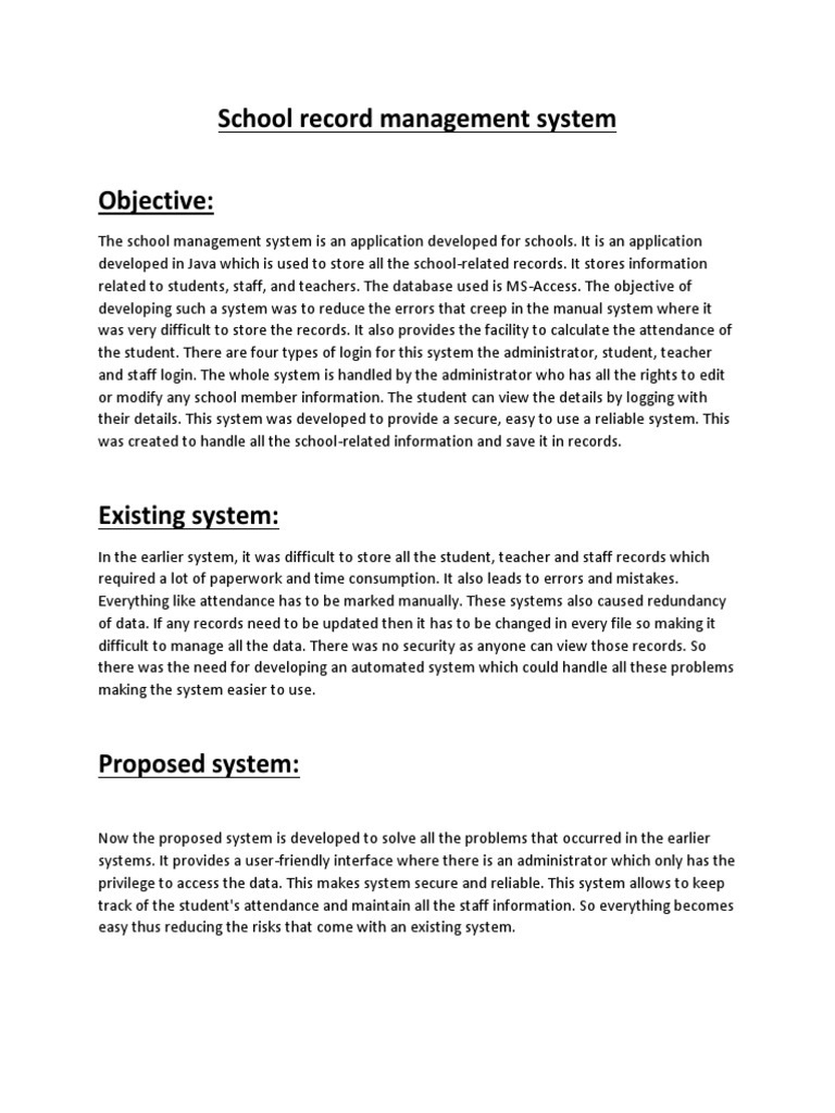 School Management System Abstract | PDF | Databases | Computer Hardware
