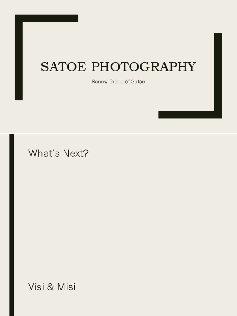 Satoe Photography: Renew Brand of Satoe | PDF