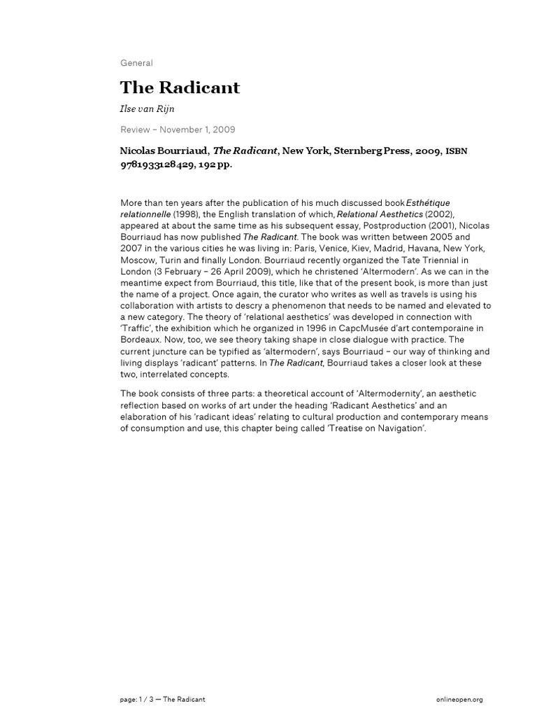 The Radicant: Ilse Van Rijn | PDF | Multiculturalism | Postmodernism