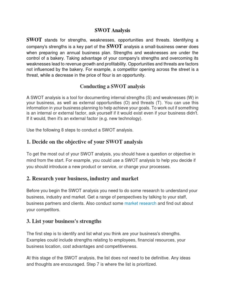 Swot Analysis Report | PDF | Swot Analysis | Market (Economics)
