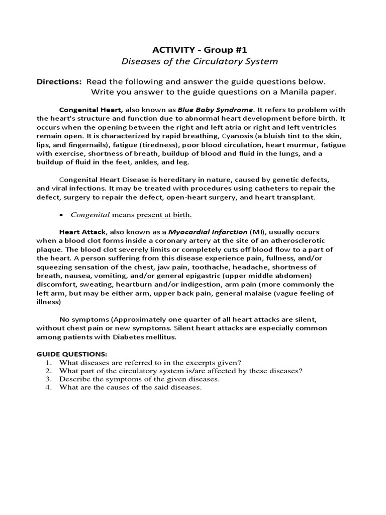 Circulatory System Disease Overview | PDF | Heart | Myocardial Infarction