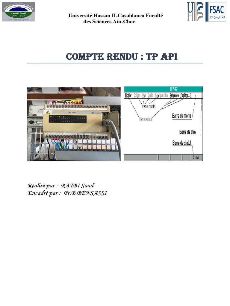 Compte Rendu TP API: Automates Programmables | PDF | Automate ...