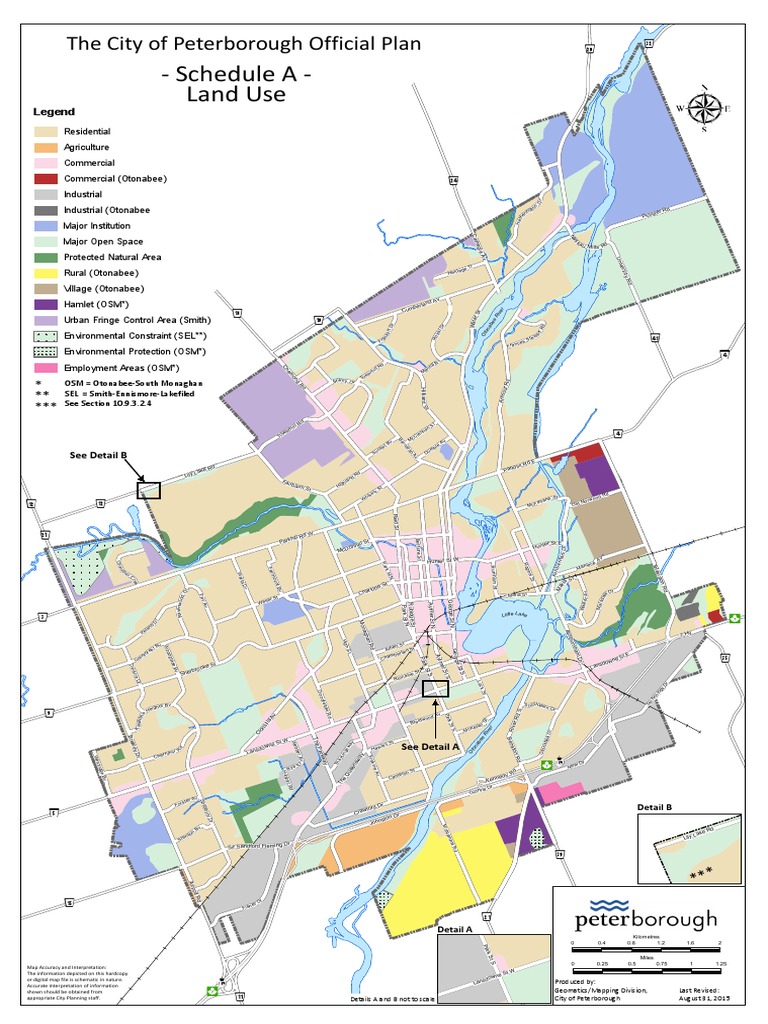 City of Peterborough Draft Official Plan Schedule A Land Use | PDF ...
