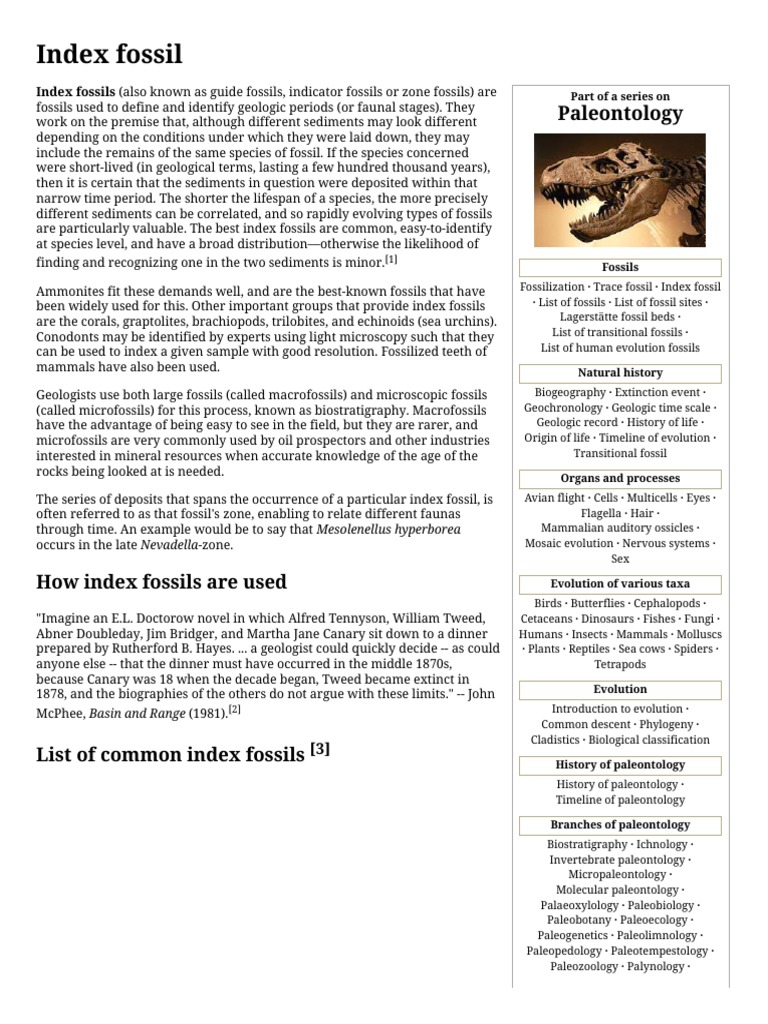 Index Fossil | PDF | Fossil | Paleontology