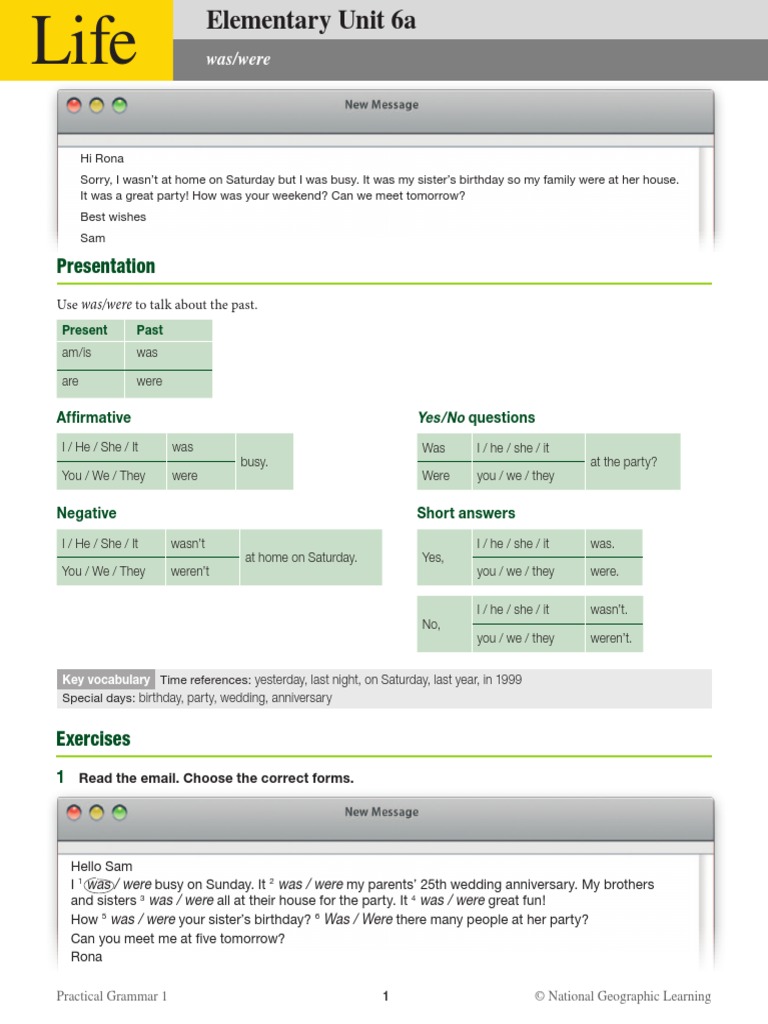 Elementary Unit 6a PDF | PDF