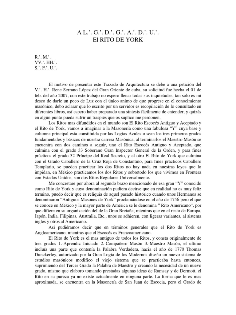Una historia detallada del Rito de York y los orígenes de la masonería ...