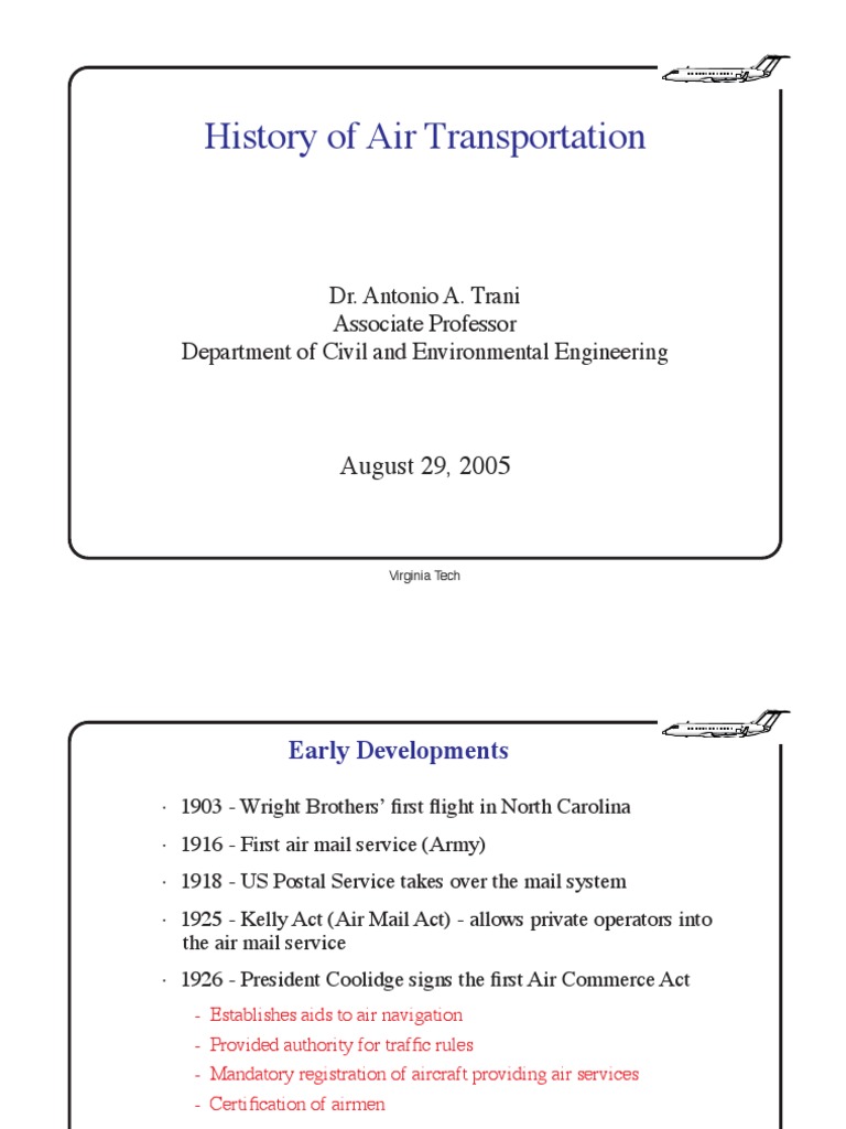 History of Air Transportation | PDF | United States Government Role In ...