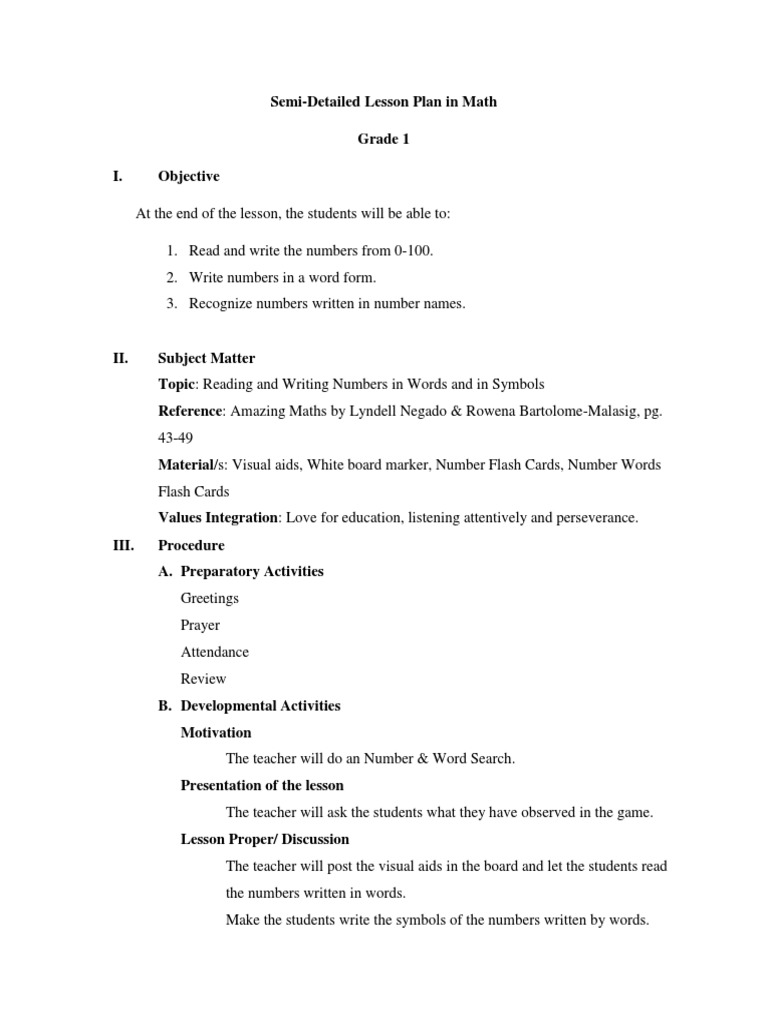 LTS Lesson Plan Math | PDF | Education Theory | Teaching