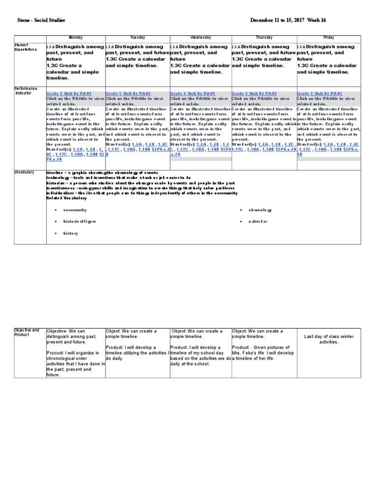 Social Studies - Week 16 | PDF | Time | Cognition