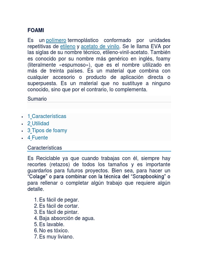 Foami Pdf Materiales Productos Quimicos