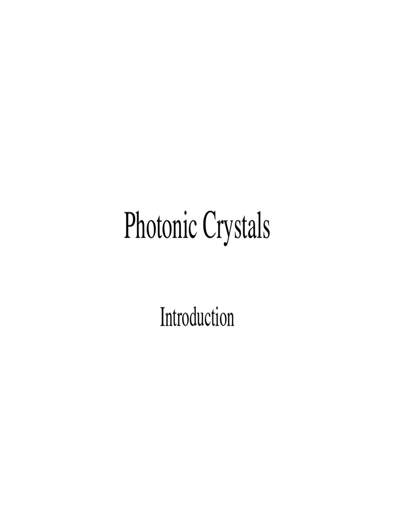 Photonic Crystal | PDF | Photolithography | Holography