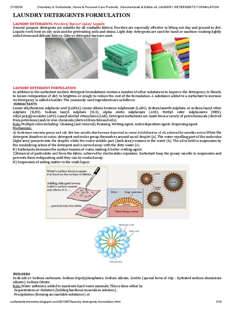 Laundry Detergents Formulation With Explanations | PDF | Bleach ...