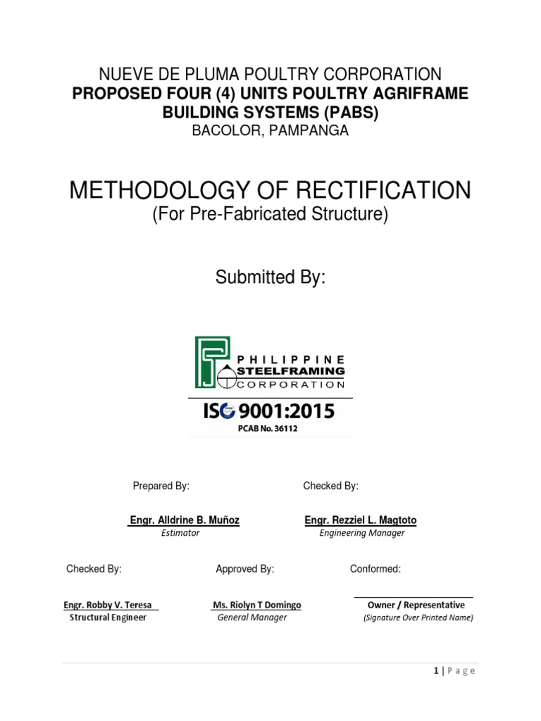 Final Methodology of Rectification | PDF | Column | Building Engineering