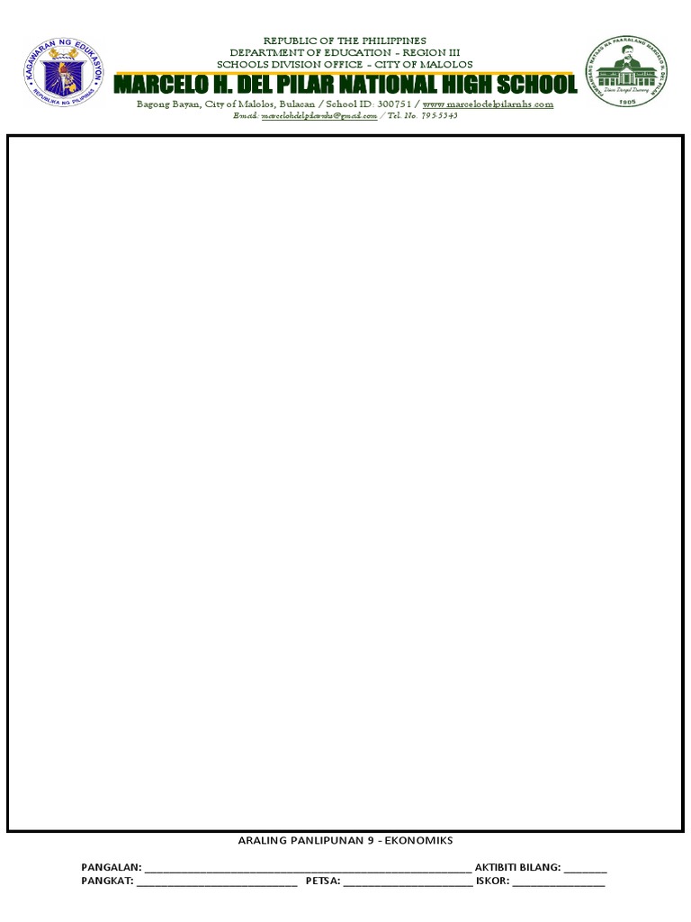 Marcelo H. Del Pilar National High School | PDF | Philippines | Schools