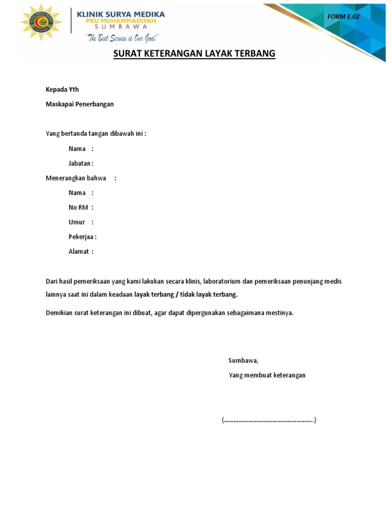 Surat Keterangan Layak Terbang | PDF