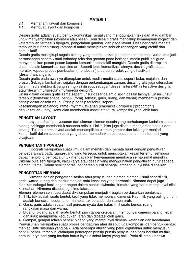 MATERI 1 Layout Dan Komposisi | PDF