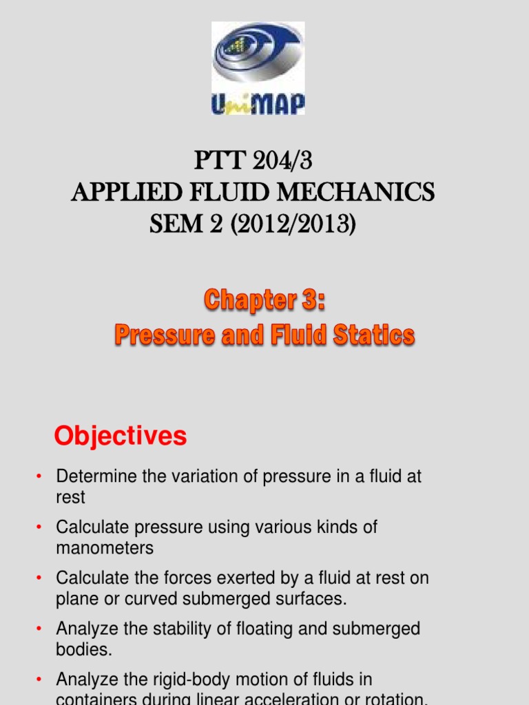 Fluid Mechanics: Pressure & Statics | PDF | Buoyancy | Pressure