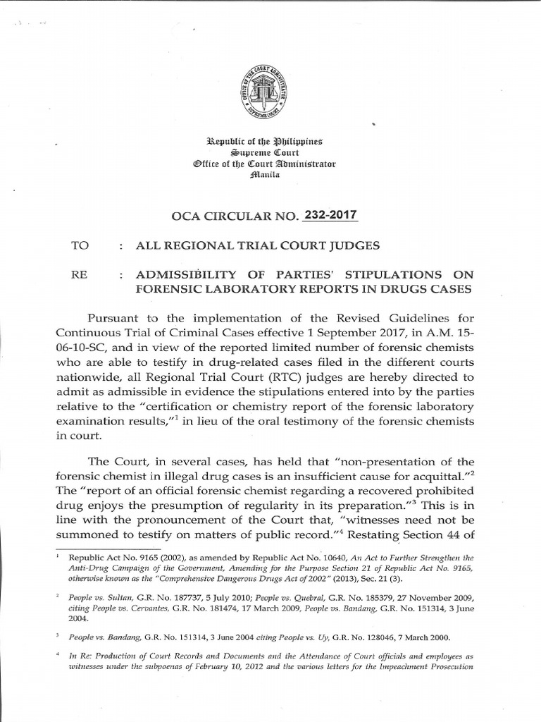 OCA Circular No. 232 2017 PDF | PDF