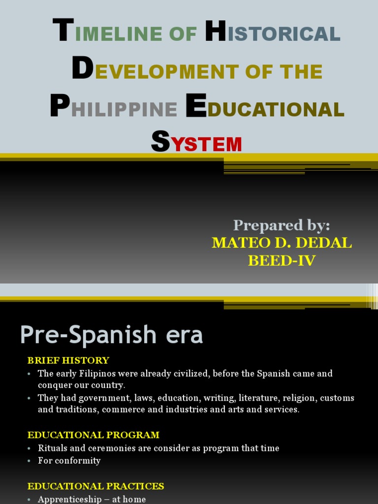 Philippine Education History Timeline | PDF | Curriculum | Learning