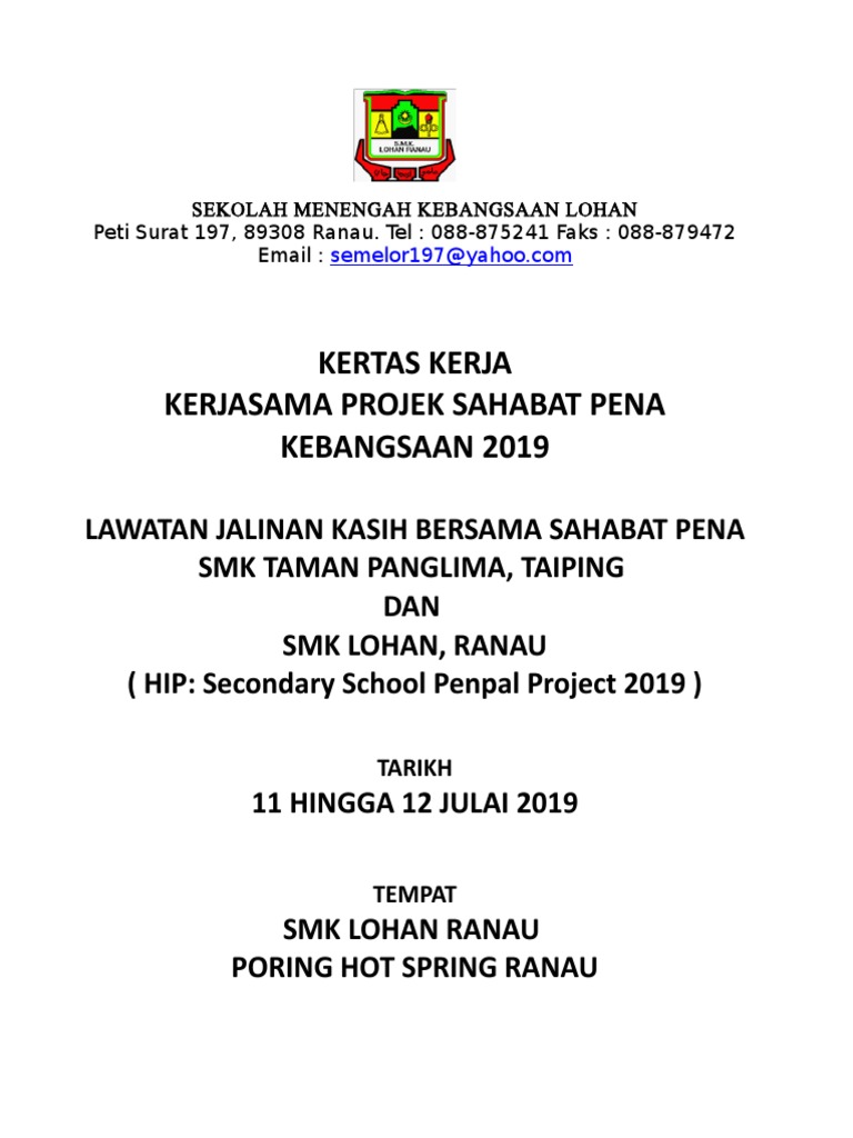 Pen Pal Project 2019 | PDF