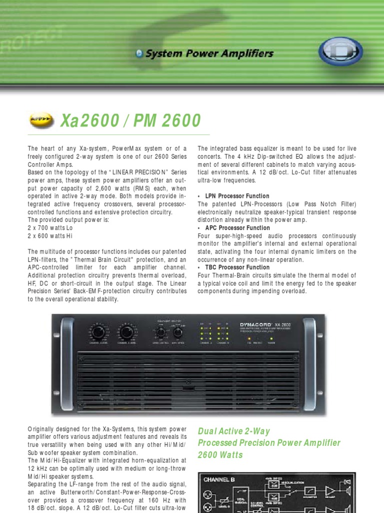 Xa 2600 | PDF | Amplifier | Loudspeaker