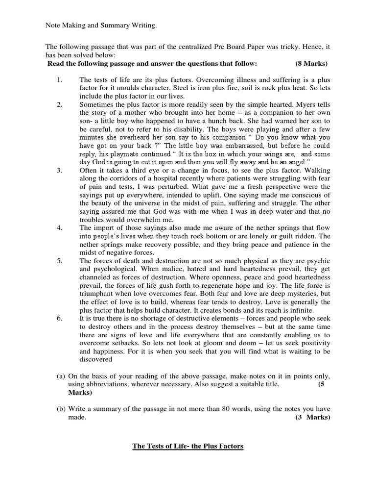 Note Making and Summarizing | PDF | Love | Psychology