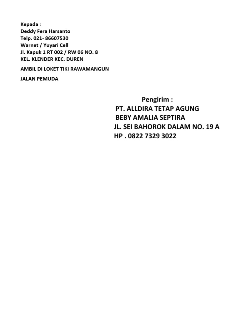 Alamat Pak Dedi | PDF