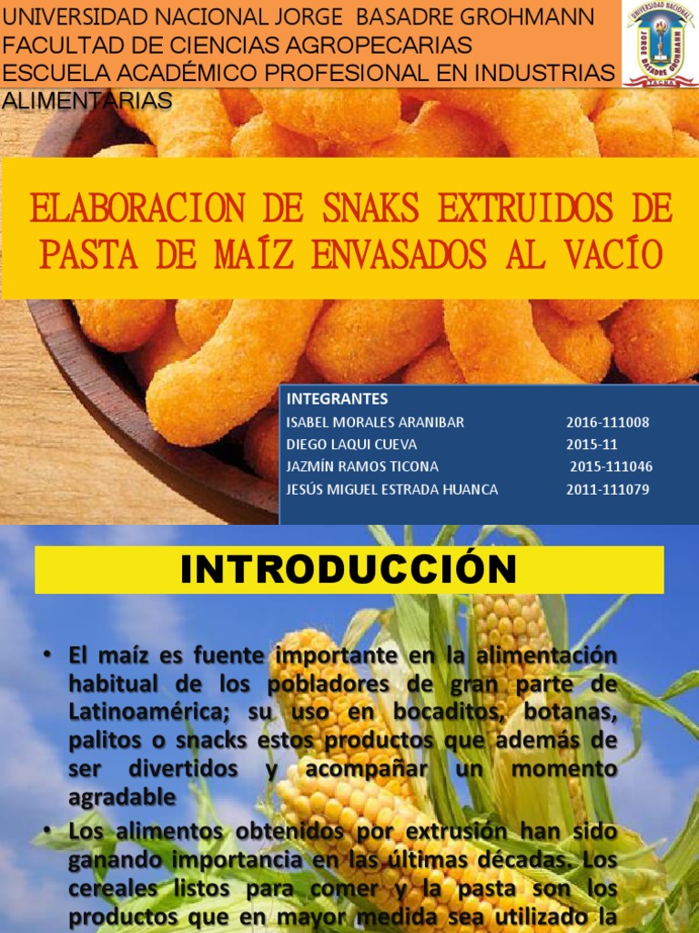Snacks Extruidos Al Vacio | PDF | Almidón | Extrusión