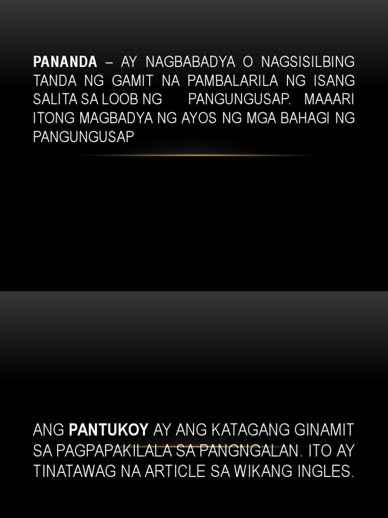 Mga Pananda at Wastong Gamit NG Mga Salita | PDF