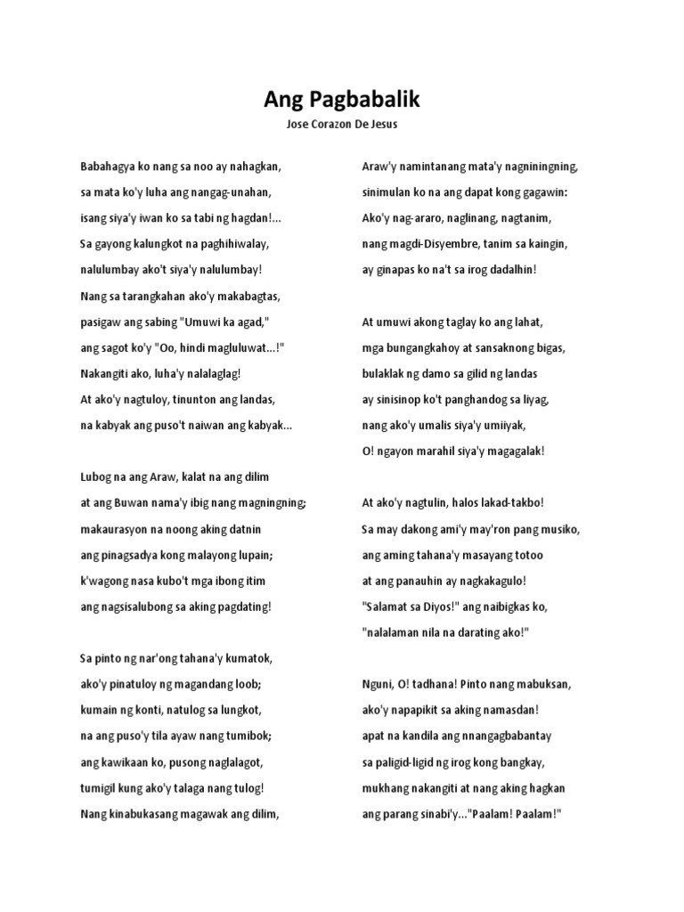 Ang Pagbabalik | PDF