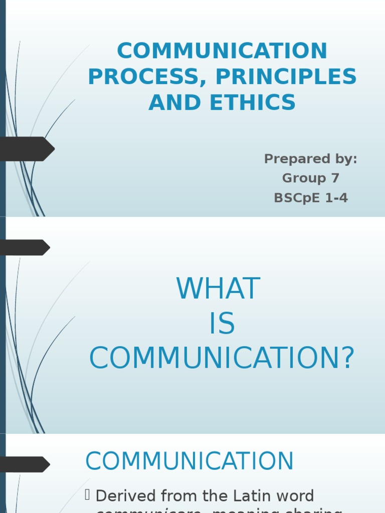 Communication Process, Principles and Ethics | PDF | Action (Philosophy ...