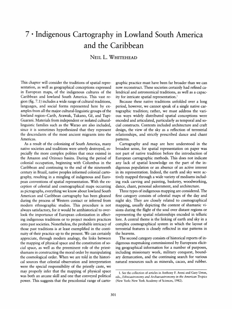 Indigenous Cartography in Lowland South America and The Caribbean ...